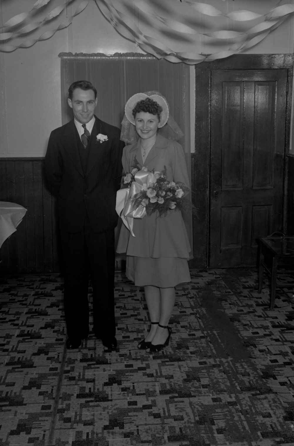 Title: Mr. and Mrs. Eric Linney's Wedding in 1945