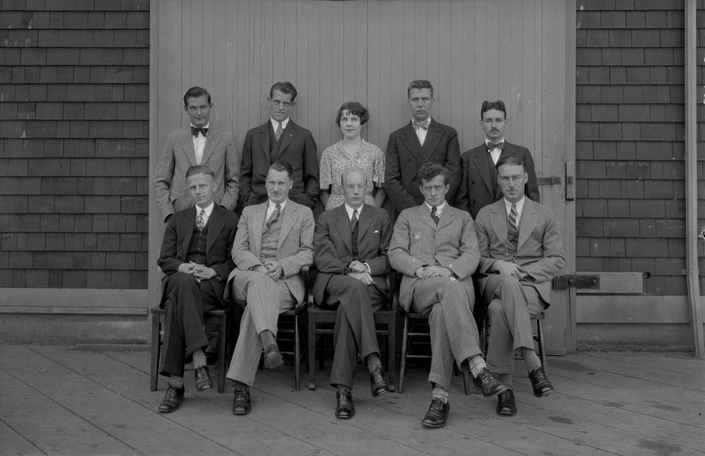 Title: Biological Station Staff First Avenue and McBride Street, 1930.